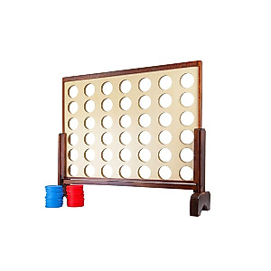 Monoprice Giant Four-in-a-Row - for Tailgating, Bbqs, Camping, Outdoor Events, and Much More - Pure Outdoor Collection, Wood, 34 x 26 x 4.25 inches