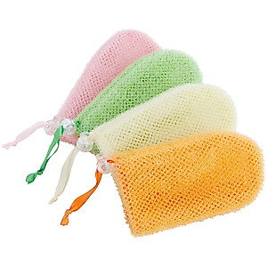 Juvale 4 Pack Soap Savers for Bar Soap with Drawstring Closure, Mesh Pouch for Exfoliating (4 Colors, 3.5 x 6 In)