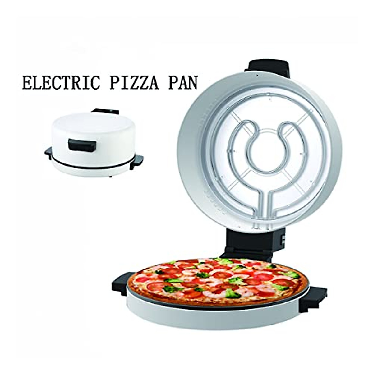 Pizza Maker - Electric Nonstick Boiler - Countertop Pizza & Quesadilla Oven, Pita Bread, Cookware, Red Pizza Maker