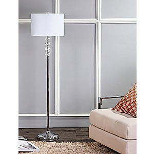JONATHAN Y JYL2028A Aubrey 59.5" Crystal/Metal LED Floor Lamp Contemporary,Glam,Transitional for Bedrooms, Living Room, Office, Reading, Clear/Chrome