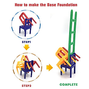 WEofferwhatYOUwant Chairs and Ladders Family Game - Stacking Balance Game. 44 Individual Pieces