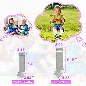 Durio White Baby Knee High Socks Toddler Knee High Socks for Baby Girls Boys Baby Long Socks Baby Infant Toddler White Soccer Socks White 3-12 months