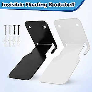 Milageto Invisible Floating Bookshelves,Floating Bookshelf for Wall,Heavy Duty Book Organizer,Rustproof Hanging Book Shelves,Wall Mounted Book Shelf