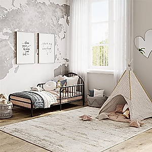 Little Seeds River Metal Toddler Bed, Black