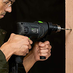 GALAX PRO 5Amp 1/2-inch Corded Impact Drill with 105pcs Accessories, Variable Speed 0-3000, Hammer and Drill 2 Functions in 1, 360°Rotating Handle, Depth Gauge, Carrying Case Included