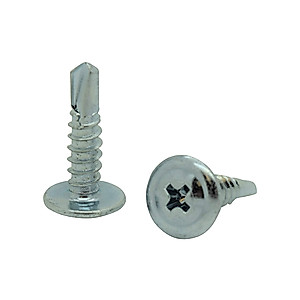 SNUG Fasteners (SNG75) 100 Qty #10 x 3/4" Zinc Wafer Modified Truss Head TEK Self Drilling Sheet Metal Screws, Count