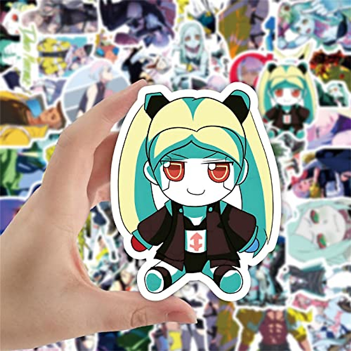 Cyberpunk Edgerunners Stickers for Water Bottles, 50 Pcs/Pack Trendy Anime Waterproof Decals Manga Poster Cartoon Laptop Skateboard Stickers Decals Aesthetic Computer Phone Stickers for Kids Teens Girls (Edgerunner)