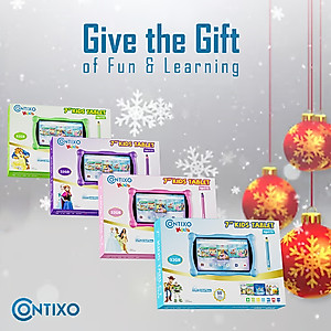 Contixo Kids Tablet V10, 7-Inch HD for Ages 3-7 - Toddler Tablet with Camera, Parental Control, 32GB Storage, WiFi, 50+ Disney Storybooks & Stickers, Kid-Proof Case & Stylus - Blue