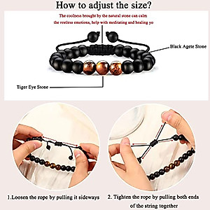 MONOZO 30th Birthday Gifts for Him, 30th Birthday Decorations for Him, 30 Year Old Birthday Gifts for Men, Natural Stone Bracelet Happy Birthday Gifts for 30 Year Old Men Him Dad Boyfriend Son