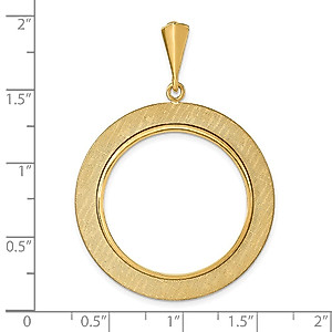 Roy Rose Jewelry Gold Coin Mounting | 1/2 oz. American Eagle, Old US $10 Liberty or Indian | 27mm | Prong Set | Victorian, Ribbon Edge, Wide Frame Pendant Coin Bezels | Solid 14K Gold