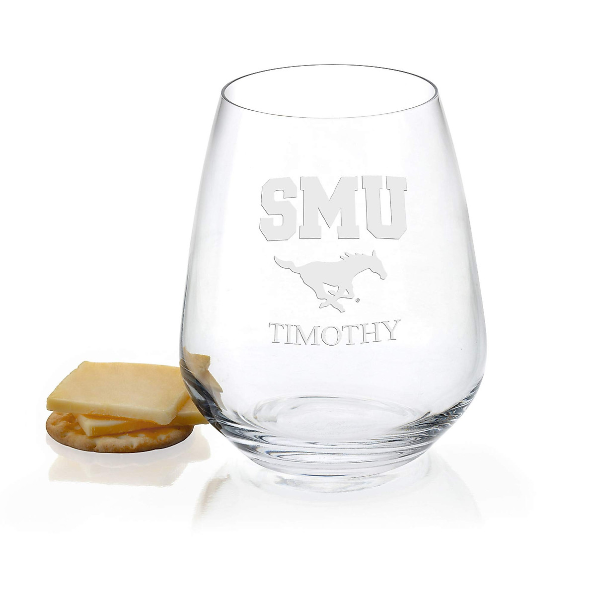 M. LA HART Southern Methodist University Stemless Wine Glasses - Set of 2