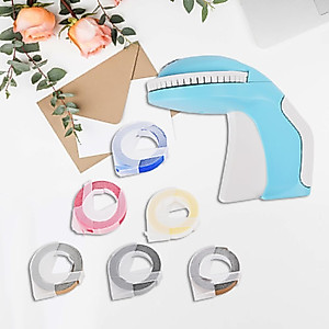CALIDAKA Embossing Label Maker Machine with 6 Tapes,3D Handheld Embossed Labeling Printer Machine,Handheld Embosser Label Printer Portable Vintage Label Maker,for Home,School,DIY & Crafting