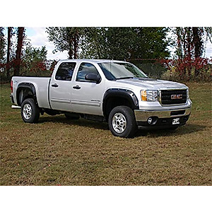 Stampede - Ruff Riderz Pocket Style Fender Flares | 2007 - 2014 GMC Sierra 2500 HD (78.7"/97.6"Bed) 3500 HD (69.3"/78.7"/97.6"Bed), Smooth Black - 4 Pcs. | 8425-2