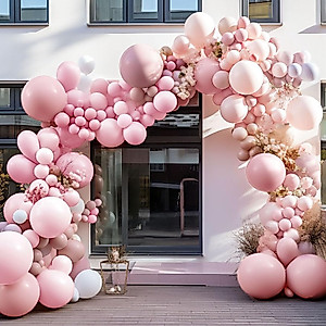 Pastel Pink Balloon Kit - Arch, Garland, Metallic & Different Sizes for Birthday, Baby Shower, Winter, Bridal & Prom Parties