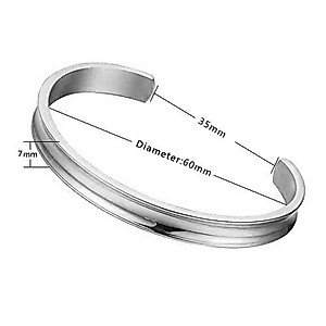 Zuo Bao Handstamped Inspirational Message Hair Tie Bracelet Stainless Steel Grooved Cuff Bangle for Women