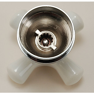 Porcelain Handle (3 Pieces) Fits Price Pfister Shower Faucet with 12 Spline, Satin Nickel Finish - By Plumb USA 32336snx3