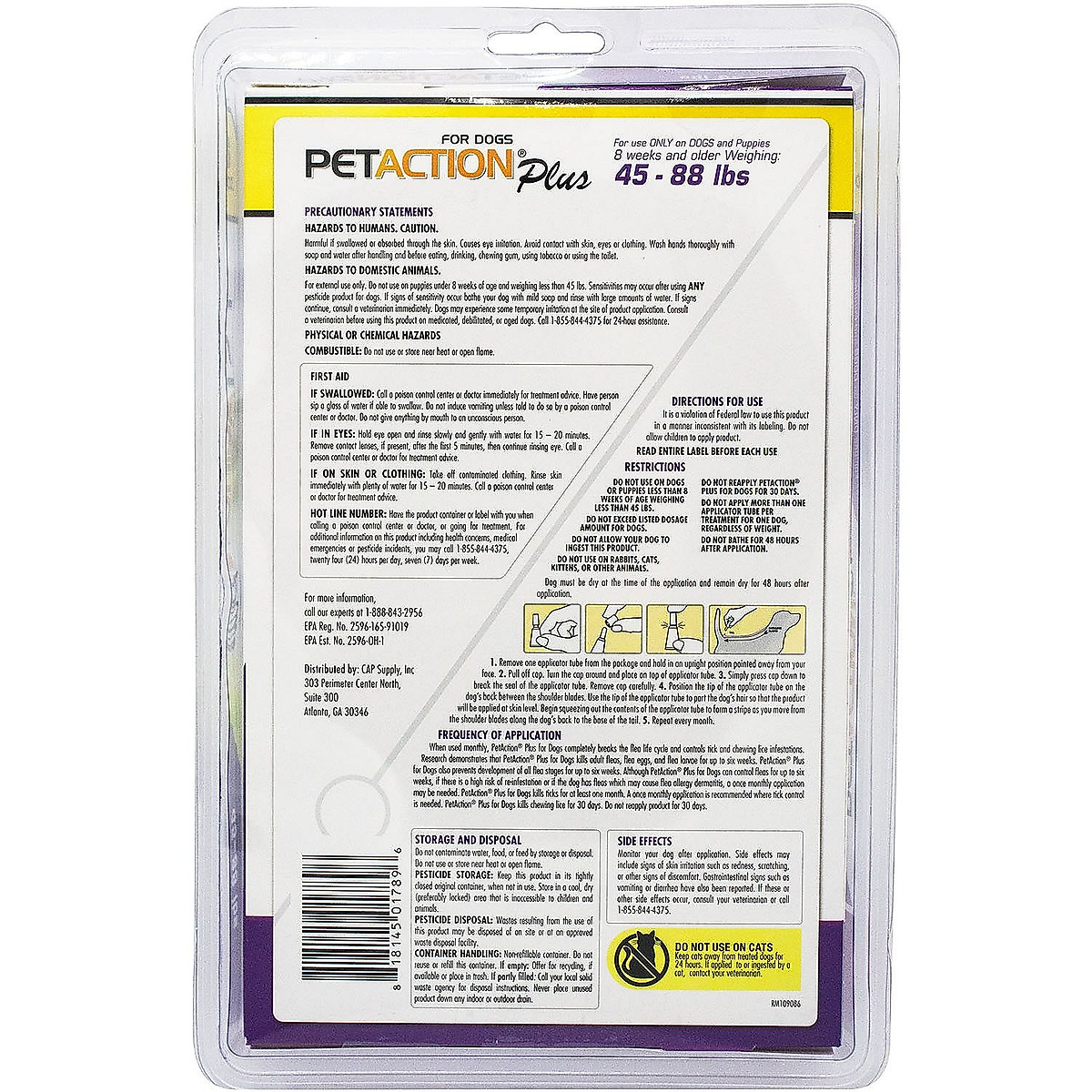 Pet Action Plus for Dogs, 8 Doses - 45 to 88 lbs.