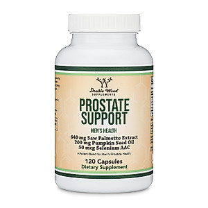 Prostate Support Supplement for Men's Health (120 Capsules) One Serving per Day for 30 Days Supports Prostate Function and Urinary Control (Saw Palmetto, Pumpkin Seed Oil, Selenium) by Double Wood