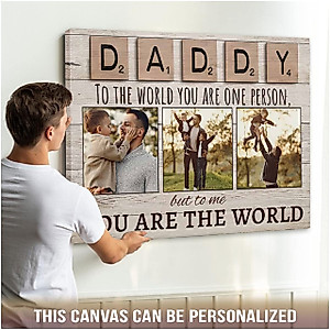 AVALZA Dad Wall Art Canvas, Personalized Father's Day Gift Print, Easy to Install, Multiple Sizes