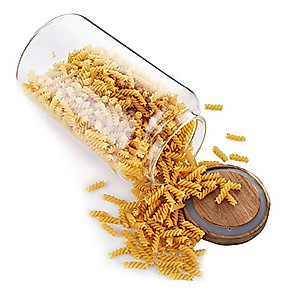 Bekith 100 FL OZ (3000ml) Large Glass Food Storage Jar with Airtight Wooden Lid, Glass Storage Canisters Container, BPA-Free Cereal Dispenser Jars for Spaghetti Pasta, Tea, Coffee, Spice, Powder