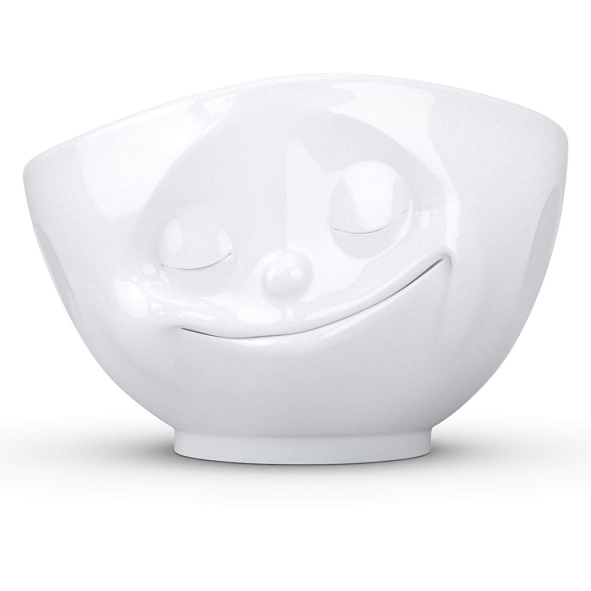 FIFTYEIGHT PRODUCTS TASSEN XL Porcelain Bowl, Happy Face Edition, 33 oz. White (Single Bowl), Extra Large Bowl