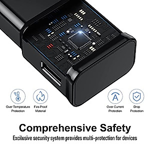 For Samsung Galaxy S10/S9/S8 Charger,2Pack Adaptive Android Charger with USB Type C Fast Charging Cable for Samsung Galaxy S8/S9/S10 Plus/S10E/ S20/S20 Plus/S21/S21 Ultra/Note 8/Note 9/Note 10/Note 20