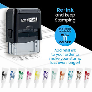 Custom Self-Inking Stamp - Up to 2 Lines - 11 Color Choices and 17 Font Choices (Medium)