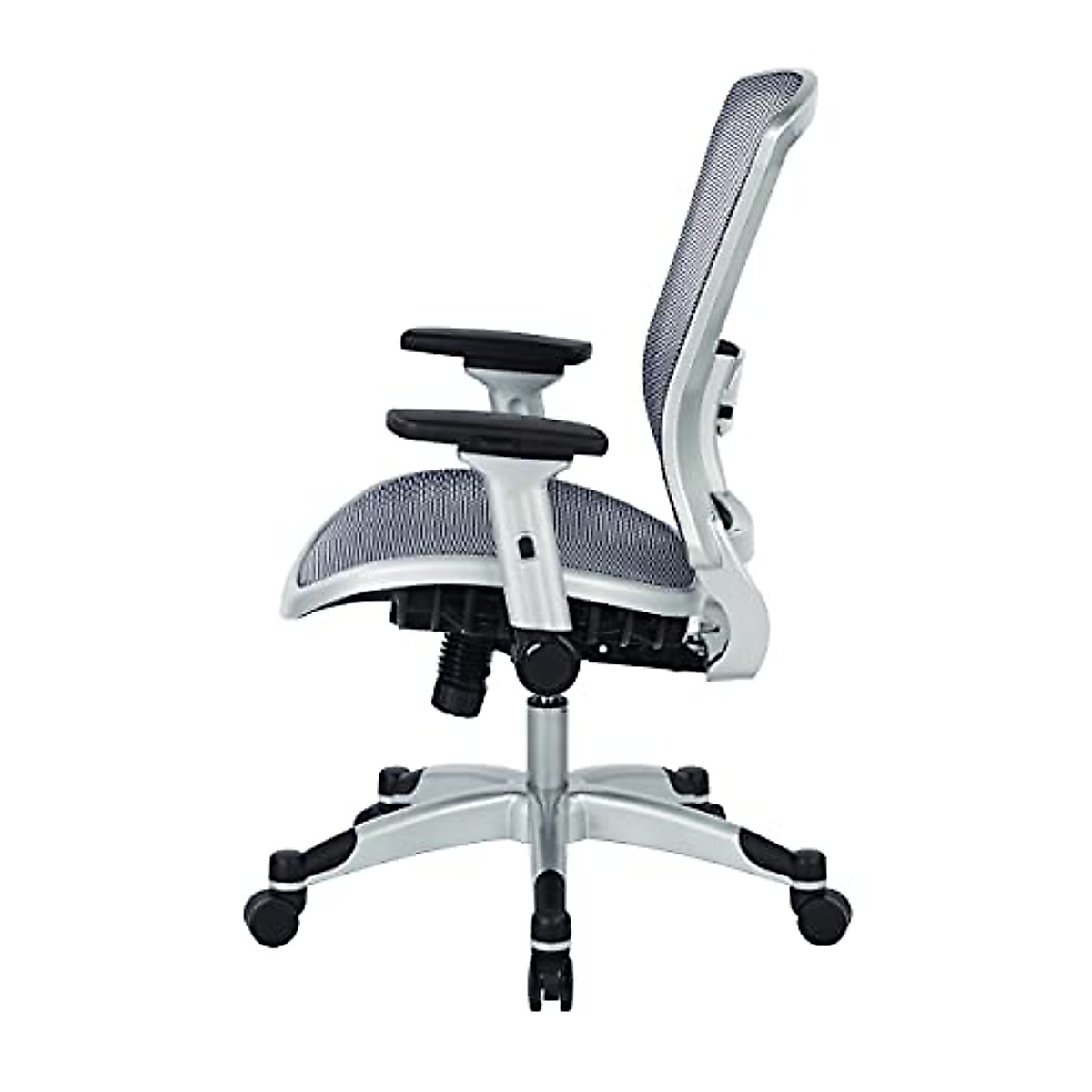 Space Seating 317 Series Executive Light Air Grid Office Chair with Breathable Mesh Back, Lumbar Support, 2-to-1 Synchro Tilt Control and Adjustable Tension, Platinum Finish