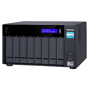 QNAP TVS-872X-i5-8G-US Desktop 8-bay NAS/iSCSI IP-SAN, Intel® Core™ i5 6-Core Processor, 8GB DDR4 RAM, 10GbE*1 (BASE-T), 1GbE*2