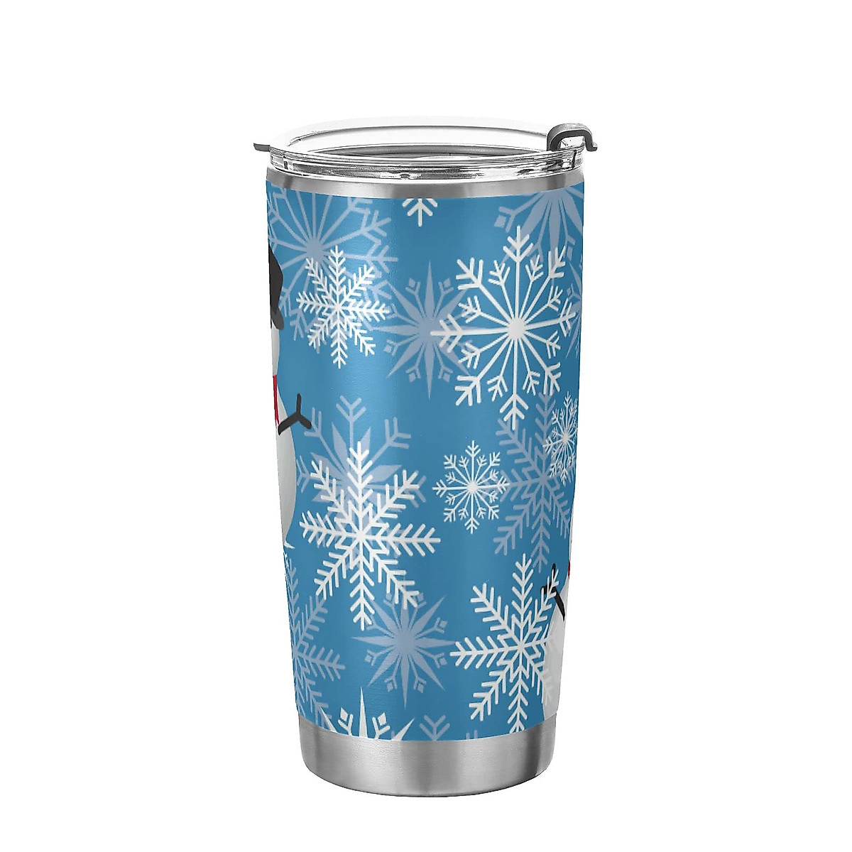 Yasala Christmas Tumbler Blue Snowflake Snowman Insulated Coffee Cup Back to School Beverage Container Office Travel Mug with Straw and Lid 20oz Holiday New Year Gift