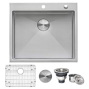 Ruvati 25-inch Drop-in Tight Radius Topmount 16 Gauge Stainless Steel Kitchen Sink Single Bowl - RVH8007