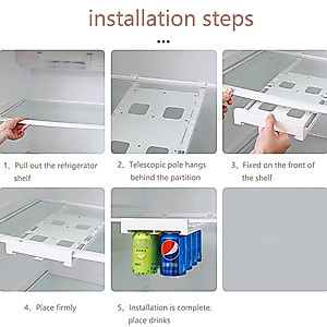 YFeiQi Hanging Soda Can Organizer for Fridge, Can Organizer Dispenser, Adjustable Canned Beer and Beverages Storage Artifact in Refrigerator (1 Pcs)