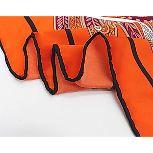 ANDANTINO 100% Pure Mulberry Silk Scarf 43" Large Square Lightweight Headscarf& Shawl–Women Hair Wraps-With Gift Packed (ORANGE)
