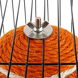 DQITJ Bird Natural Coconut Shell Nest Handmade Screw Nesting Cage for Bird Parrot Budgie Parakeet Cockatiel Conure Lovebird Canary Finch (Orange: 4.7 inch)