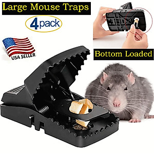SHAHZ Rat Traps – 4 Pc Larg Size Mouse Traps Pack for Indoor & Outdoor Use, Effective Rodent Control, Durable and Humane Design, Perfect for Mice and Rats, Reliable Solution for Home and Garden