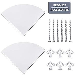 8 Inch Floating Corner Shelf Set of 2,White Wall Mounted Corner Storage Shelf for Bedroom, Living Room, Bathroom, Display Shelf for Small Plant, Photo Frame, Toys and More