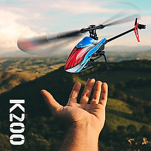 CKYSCHN 4-CH RC Helicopters, WLtoys K200 Remote Control Helicopters One Key Take Off/Landing, 2.4G Mini RC Helicopters 2 Shells 2 Battery, Hobby RTF Helicopter for Adults