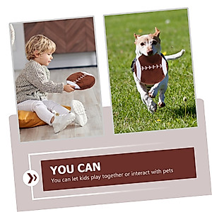 Ipetboom Rugby-Shaped Pet Interactive Plaything Floating Dog Toy Plush Plastic Dog Flyer Toy Fun for Pups