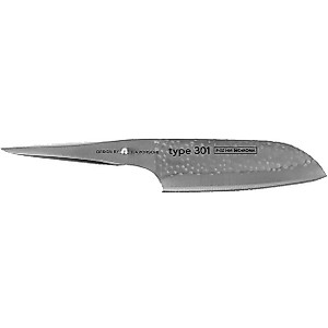 Chroma 7 1/4" Santoku Hammered Finish Kitcen cutlery, Multicolor