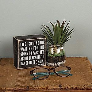 Primitives by Kathy 16336 Classic Box Sign, 4 x 4-Inches, Dance In The Rain