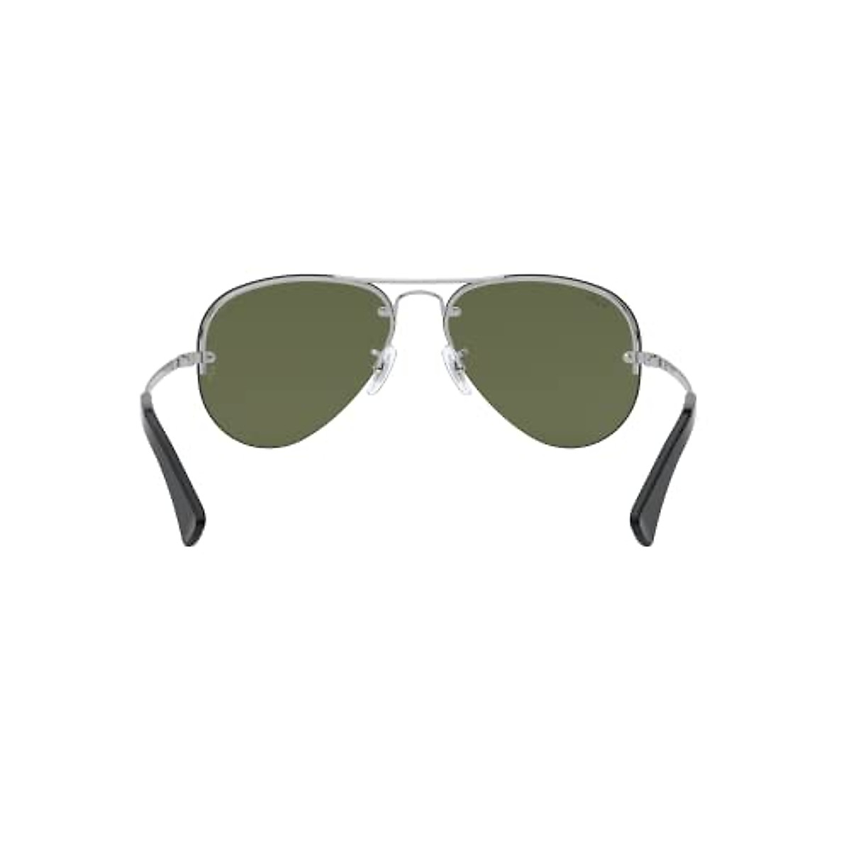 Ray-Ban RB3449 Aviator Sunglasses, Silver/Green Mirrored Silver, 59 mm