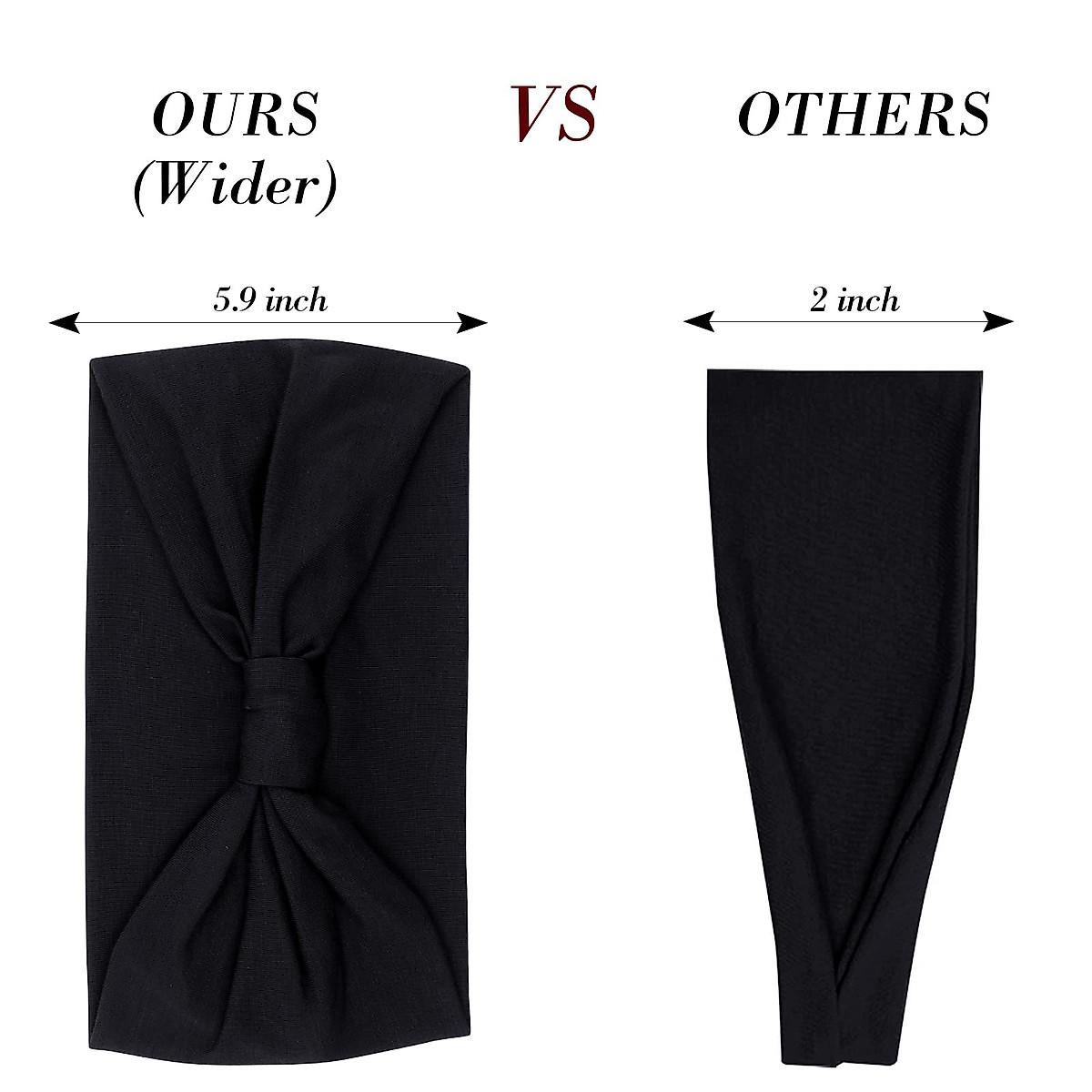 Wecoe 6 Pack Wide Headbands for Women - Knotted Elastic Hair Wraps and Bands for Wigs, Running, Yoga, Fashion Accessories for Women and Girls