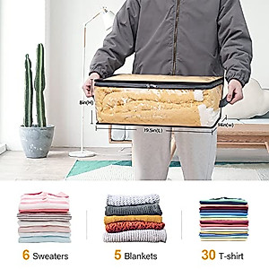 Fixwal 4pcs Clear Storage Bags, Sweater Storage Bags Bed Sheet Organizer Foldable Plastic Vinyl Storage Bags Totes for Clothes, Blankets with Zipper for Closet (35l, 9.5 Gallons)