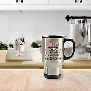Classy Saucy Gift for Smart Assy Camper Queen 14oz Steinless Steel Travel Mug