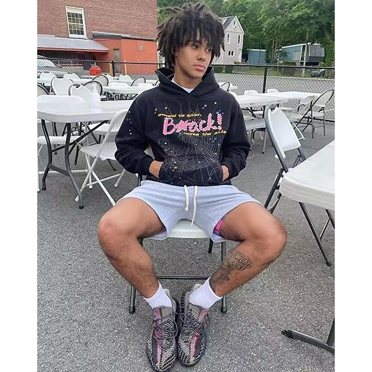 Hip Hop Spider Hoodies Set Y2k Hoodie Tracksuit Pullover Sweatshirt for Women Men Matching Hoodies for Couples