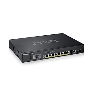 ZYXEL 12-Port PoE Switch Multi-Gigabit Ethernet Smart (XS1930-12HP) - Managed, with 8X 10G PoE++ @ 375W, 2X 10G Ethernet, 2X 10G SFP+, Optional Nebula Cloud, Rackmount, Limited Lifetime Protection