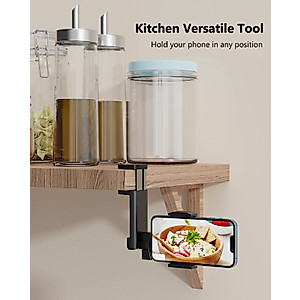 MiiKARE Airplane Travel Essentials Phone Holder, Universal Handsfree Phone Mount for Flying with 360 Degree Rotation, Accessory for Airplane, Travel Must Haves Phone Stand for Desk, Tray Table