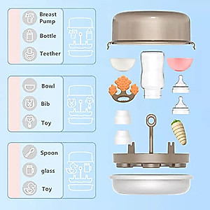 Baby Bottle sterilizer Microwave Steam Sterilizer for Baby Bottles, Pacifier, Breast Pumps Accessories, Large Capacity, 99.99% Disinfection in 2 Mins
