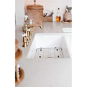 Kingston Brass KS7277PXBS English Country 8" Bridge Kitchen Faucet with Sprayer, Brushed Brass