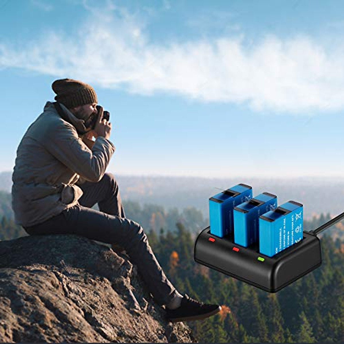 JYJZPB Replace Batteries for GoPro Hero 8 Battery, and Triple Fast Charger fit for GoPro Hero 8 Black Hero 7 Black and Hero 6 Black Camera(3 Pack Hero 8 Battery)